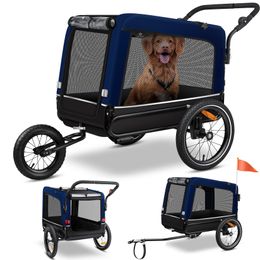 Kesser® Hundeanhänger Boxer 3-in-1 Hundebuggy & Jogger Fahrradanhänger groß ca. 240 Liter Volumen, gefedert, Material: 600D Oxford Canvas, SmartSpace Concept, maximale Belastbarkeit: 40 kg