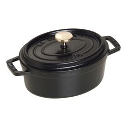 Staub La Cocotte 15 cm, oval, Schwarz, Gusseisen