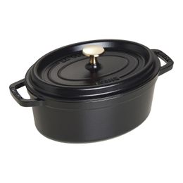 Staub La Cocotte 23 cm, oval, Schwarz, Gusseisen