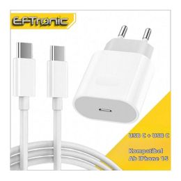 EFTronic Ladeset USB-C to C Kabel 1m 20W Schnellladegerät iPhone 15 Ladekabel USB-Ladegerät (100cm USB C 60W Kabel iPhone Ladekabel