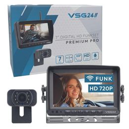 VSG24 7" FUNK-Set PREMIUM PRO HD für PKW Nummernschild inkl. Monitor