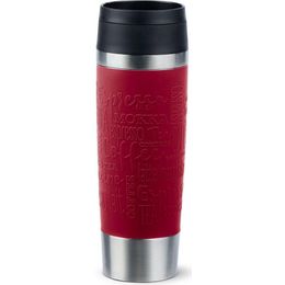 Emsa Thermobecher Travel Mug Classic, mit 360°-Trinköffnung, Edelstahl, Kunststoff, Silikon, 4h heiß, 8h kalt - 360 ml / 6h heiß, 12h kalt - 500 ml, 100% dicht, rot
