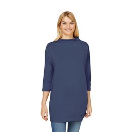 Longshirt Heine "Longshirt" Gr. 44, blau (dunkelblau) Damen Shirts Jersey