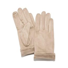 Seasons of April Baumwollhandschuhe Thea Damen Handschuhe elastisch Touchscreen aufgeraut in Wildlederoptik