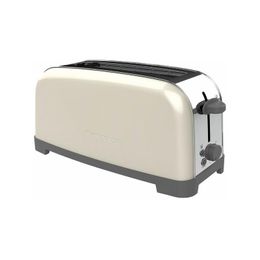 Taurus - Vintage-Toaster, 850 w, Stahl, 6 Stärken, cremefarbener Edelstahl - vintagesinglecream