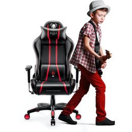 X-One 2.0 Gaming Stuhl Computerstuhl ergonomischer Bürostuhl Gamer Chair Schreibtischstuhl Schwarz-Rot - Kids Size - Diablo
