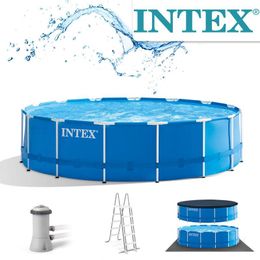 Intex - Frame Pool Set Rondo ø 457 x 122 cm blau - Komplettset