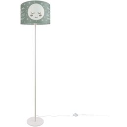 Kinderlampe Stehlampe Kinderzimmer Lampe Mit Mond-Motiv Deko Stehleuchte E27 Einbeinig Weiß, Grau (Ø38 cm) - Paco Home