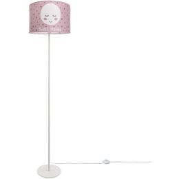 Kinderlampe Stehlampe Kinderzimmer Lampe Mit Mond-Motiv Deko Stehleuchte E27 Einbeinig Weiß, Pink (Ø38 cm) - Paco Home