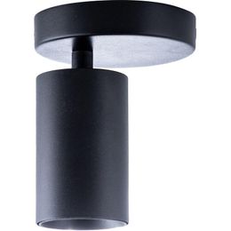Deckenlampe Lampe Hochwertige Verarbeitung Einfache Montage Schwenkbare Spots Schwarz, 1-flammig rund + Leuchtmittel - Paco Home