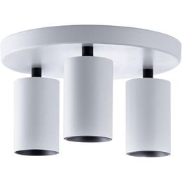 Deckenlampe Lampe Hochwertige Verarbeitung Einfache Montage Schwenkbare Spots Weiß, 3-flammig rund+ Leuchtmittel - Paco Home