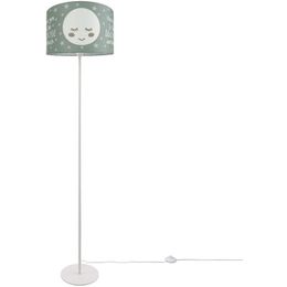 Kinderlampe Stehlampe Kinderzimmer Lampe Mit Mond-Motiv Deko Stehleuchte E27 Einbeinig Weiß + Leuchtmittel, Grau (Ø38 cm) - Paco Home