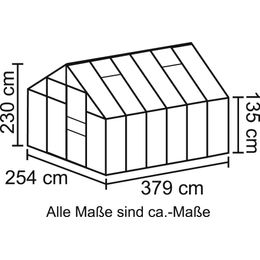 Gewächshaus Vitavia "Merkur 9900" Gewächshäuser Gr. B/T: 254 cm x 379 cm, silberfarben Gewächshäuser