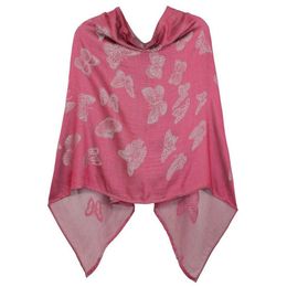 dy_mode Blusenponcho Schmetterlinge Muster Damen Poncho Leichtes Cape Bunter Blusenponcho Schmetterlinge Muster