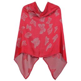 dy_mode Blusenponcho Schmetterlinge Muster Damen Poncho Leichtes Cape Bunter Blusenponcho Schmetterlinge Muster