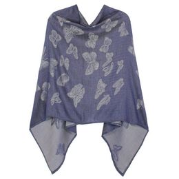 dy_mode Blusenponcho Schmetterlinge Muster Damen Poncho Leichtes Cape Bunter Blusenponcho Schmetterlinge Muster