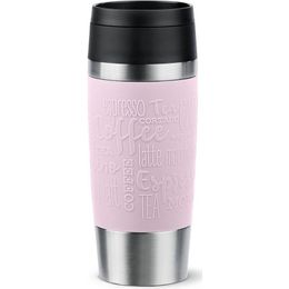 Emsa Thermobecher Travel Mug Classic, mit 360°-Trinköffnung, Edelstahl, Kunststoff, Silikon, 4h heiß, 8h kalt - 360 ml / 6h heiß, 12h kalt - 500 ml, 100% dicht, rosa