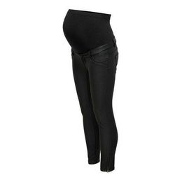 Only Maternity Umstandsjeans OLMKENDELL REG SK ANK COATED DNM NOOS, schwarz