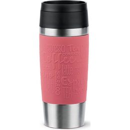 Emsa Thermobecher Travel Mug Classic, mit 360°-Trinköffnung, Edelstahl, Kunststoff, Silikon, 4h heiß, 8h kalt - 360 ml / 6h heiß, 12h kalt - 500 ml, 100% dicht, rosa