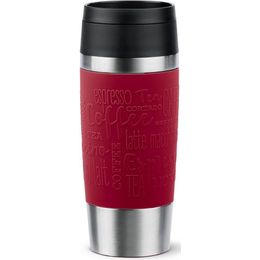 Emsa Thermobecher Travel Mug Classic, mit 360°-Trinköffnung, Edelstahl, Kunststoff, Silikon, 4h heiß, 8h kalt - 360 ml / 6h heiß, 12h kalt - 500 ml, 100% dicht, rot