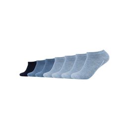 Camano Sneakersocken (Packung, 7-Paar) Mit weichem Komfortbund ohne drückende Nähte, blau