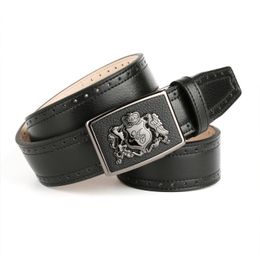 Anthoni Crown Ledergürtel in schwarz für Jeans, schwarz