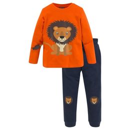 Kidsworld Shirt & Hose (2-tlg) mit Löwendruck, orange|rot