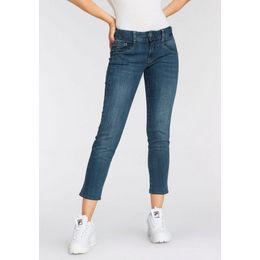 Herrlicher 7/8-Jeans GINA CROPPED POWERSTRETCH mit seitlichem Keileinsatz, blau