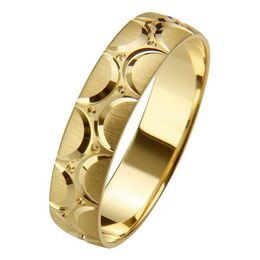 Firetti Trauring Schmuck Geschenk Gold 375 Hochzeit Ehering "LIEBE", Made in Germany - mit o. ohne Brillant/Diamant, gelb|goldfarben