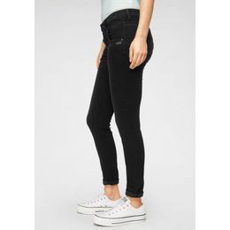 Gang Skinny-fit-Jeans 94Medina mit stylischer halb offener Knopfleiste, schwarz