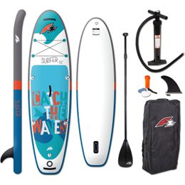 F 2 F2 SUP-Board Surfer Kid, (mit Paddel, Pumpe und Transportrucksack), Stand Up Paddling, blau|weiß