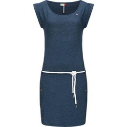 Ragwear Shirtkleid Tag leichtes Jersey-Kleid in melierter Optik, blau