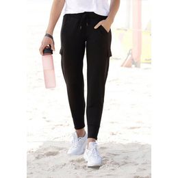 Venice Beach Jogginghose mit seitlichen Taschen am Bein, Cargohose, Sweathose, schwarz