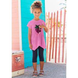 Kidsworld Shirt & Leggings (Set, 2-tlg., 2) mit Wendepailletten, rosa