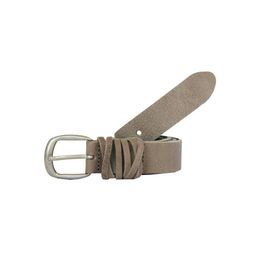PETROL INDUSTRIES Ledergürtel mit stylishem Multischlaufen-Loop, grau|silberfarben