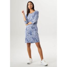 Aniston SELECTED Jerseykleid in strukturierter Jacquard-Qualität - NEUE KOLLEKTION, blau