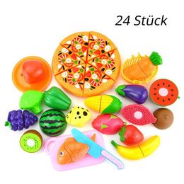 Lubgitsr Spiellebensmittel 24 Stück Lebensmittel Spielzeug Zubehor Küchenspielzeug Kinder
