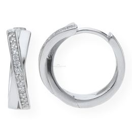JuwelmaLux Paar Creolen Creolen 925/000 Sterling Silber rhodiniert JL10-06-1224 (kein Set, 2-tlg., inkl. edelm Schmucketui), silberfarben