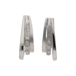 JuwelmaLux Paar Creolen Creolen 925/000 Sterling Silber mit Zirkonia JL30-06-1935 (kein Set, 2-tlg., inkl. edelm Schmucketui), silberfarben