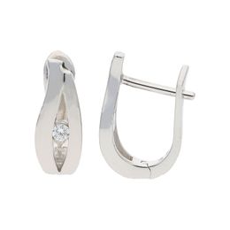 JuwelmaLux Paar Creolen Creolen 925/000 Sterling Silber mit Zirkonia JL39-06-0152 (kein Set, 2-tlg., inkl. edelm Schmucketui), silberfarben