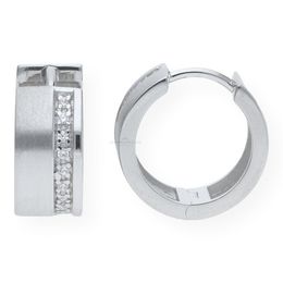 JuwelmaLux Paar Creolen Creolen 925 Silber mit Zirkonia JL10-06-1186 (kein Set, 2-tlg., inkl. edelm Schmucketui), silberfarben