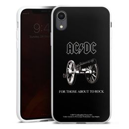 DeinDesign iPhone Xr Handy Silikon H&uuml;lle Case wei&szlig; Handyh&uuml;lle Music Acdc Merchandise Silikon Case