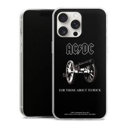 DeinDesign iPhone 15 Pro Max Handy Silikon H&uuml;lle Case transparent Handyh&uuml;lle Music Acdc Merchandise Silikon Case
