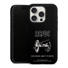 DeinDesign iPhone 15 Pro Handy Panzer Handyh&uuml;lle robuste Outdoor H&uuml;lle Schutzh&uuml;lle matt Music Acdc Merchandise Tough Case