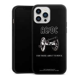DeinDesign iPhone 13 Pro Max Handy Premium Silikon H&uuml;lle Handyh&uuml;lle schwarz Case Music Acdc Merchandise Silikon Premium Case