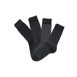 Tchibo 4 Paar Socken - Anthrazit/Gestreift - Gr.: 41-43