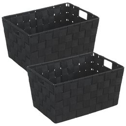 SONSTIGE WENKO Korb 2er Set ADRIA (BHT 30x15x20 cm) BHT 30x15x20 cm schwarz Einkaufskorb Aufbewahrungskorb