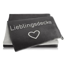 Biederlack Decke LIEBLINGSDECKE anthrazit