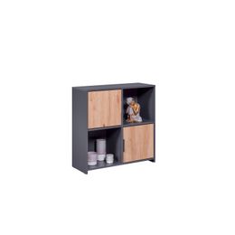 SONSTIGE Regal Pepeto 2T (BHT 77x76x30 cm) BHT 77x76x30 cm grau Standregal Bücherregal Bücherregal Schuhregal