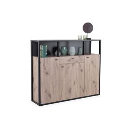 SONSTIGE Highboard SANSIBAR RIBBAN (BHT 145x121x37 cm) BHT 145x121x37 cm braun Hochkommode